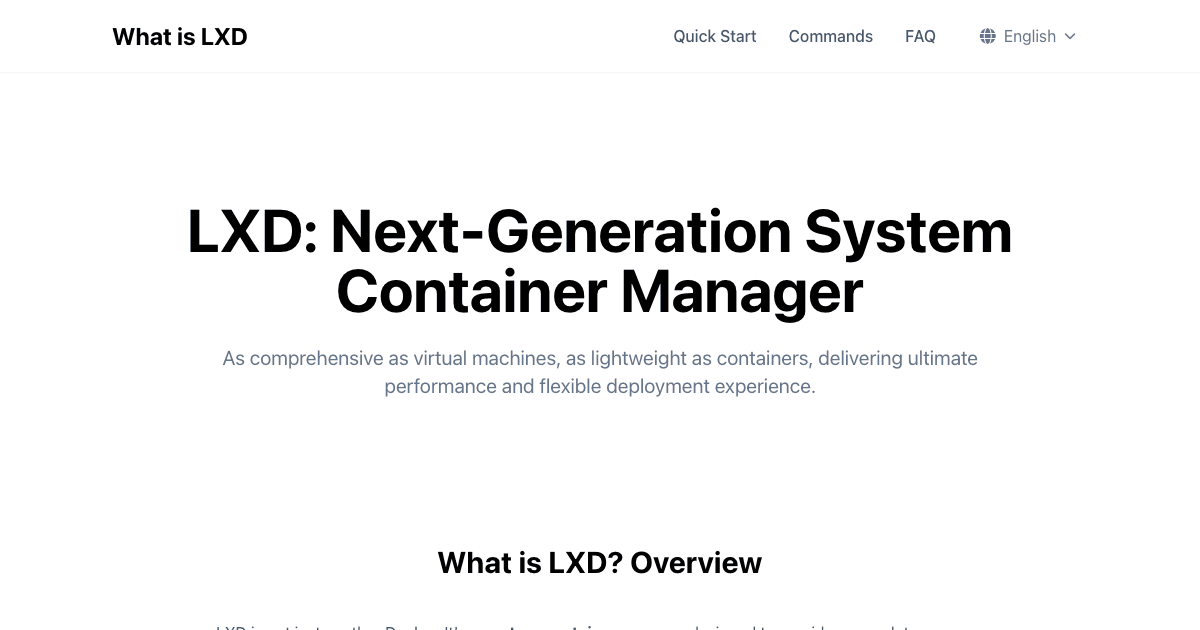 What is LXD? - Next-Generation System Container & VM Manager